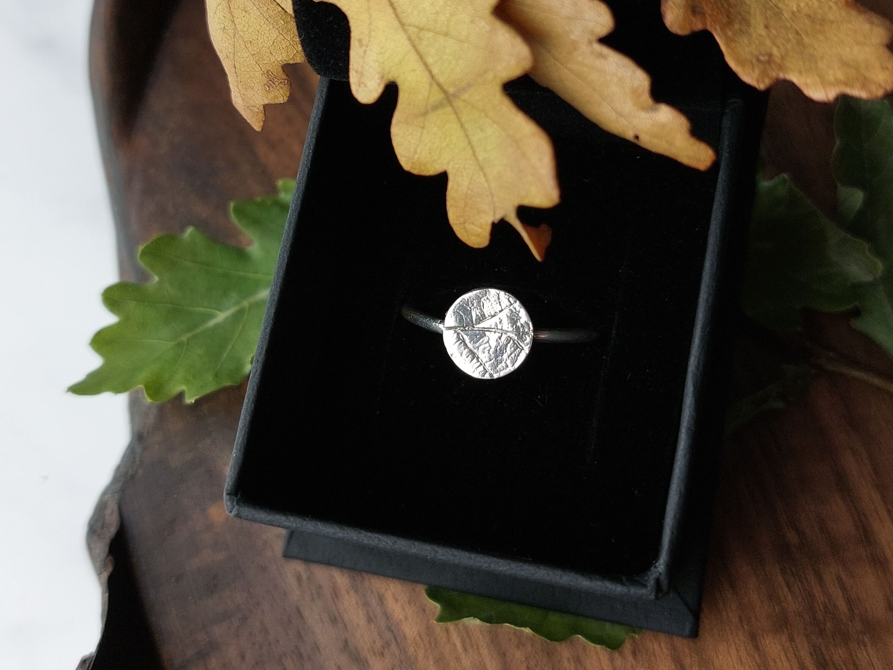 Silver Oak Leaf Ring Real Oak Leaf Ring Oak Replica Stacking Ring Inspired by Nature Silver ...