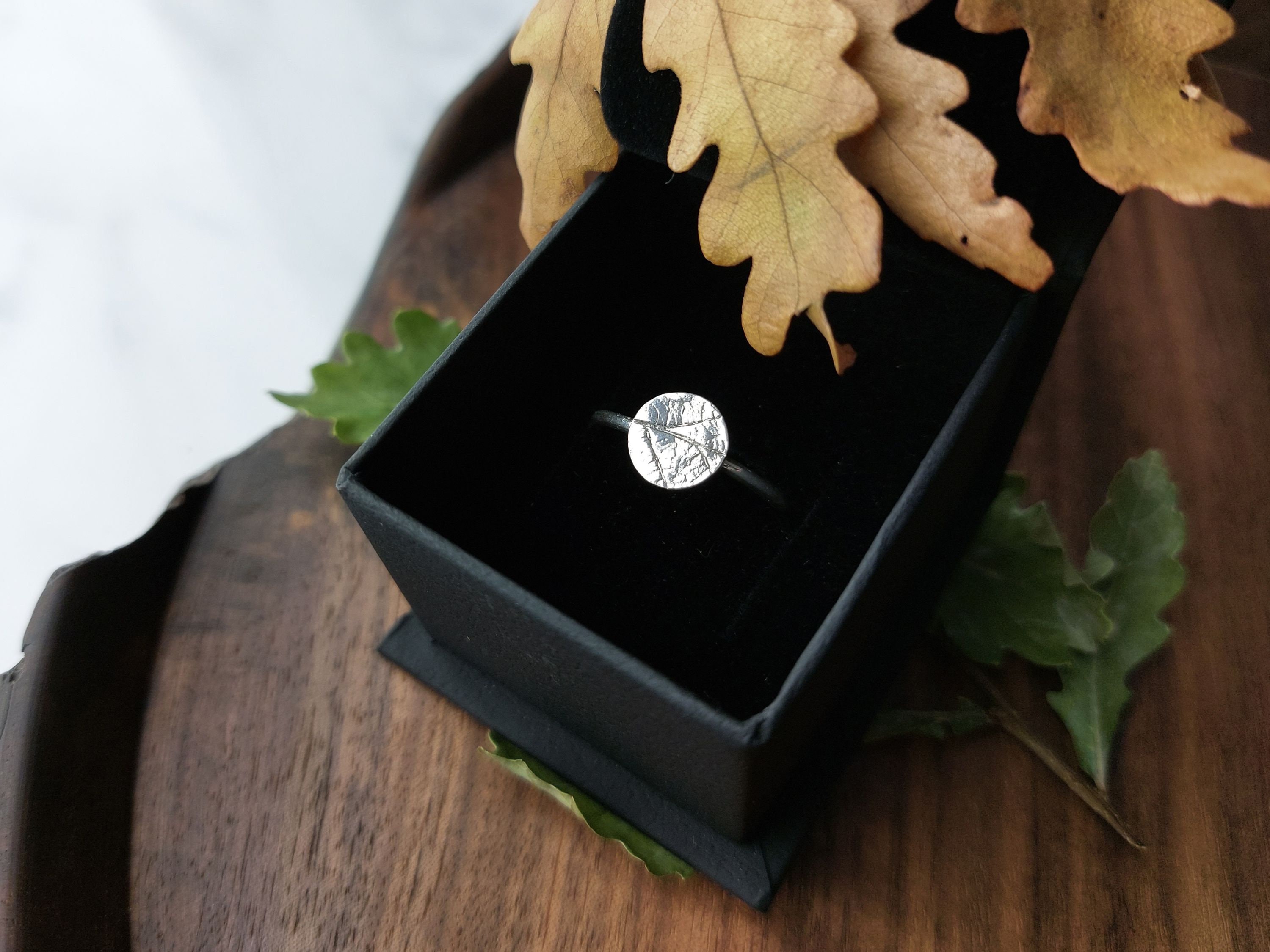 Silver Oak Leaf Ring Real Oak Leaf Ring Oak Replica Stacking Ring ...