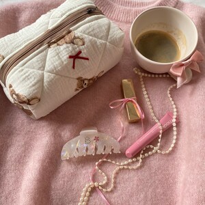 Teddy Makeup Bag, Christmas Gift for Her, Cute Cosmetic Bag, Aesthetic ...