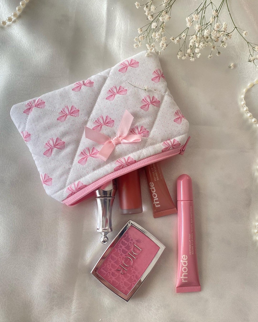 Pink Ribbon Coin Purse, Gift for Her, Coquette Coin Purse, Cute Coin ...