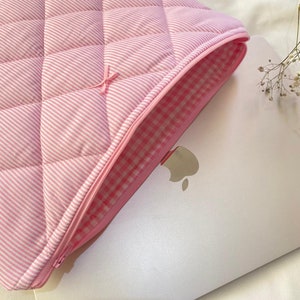 Pink Lined Laptop Bag- Laptop Bag- Pink Floral Laptop Bag- Laptop ...