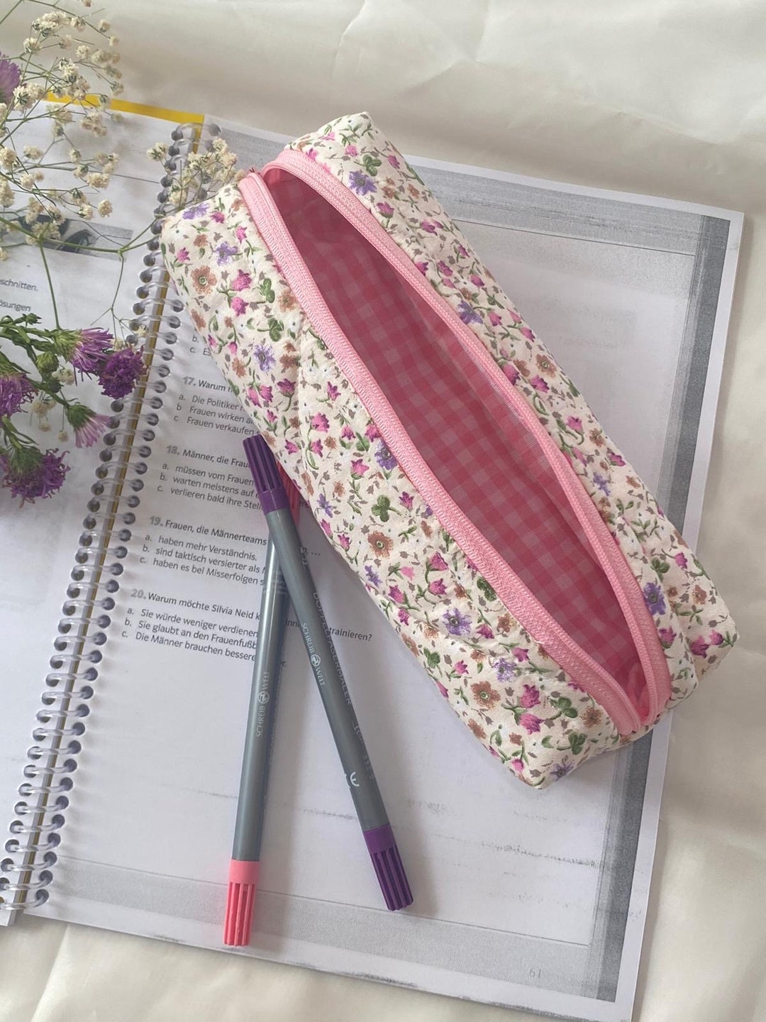 Pink Floral Pencil Case- Cute Pencil Case- Best Friends Gift- Pencil ...