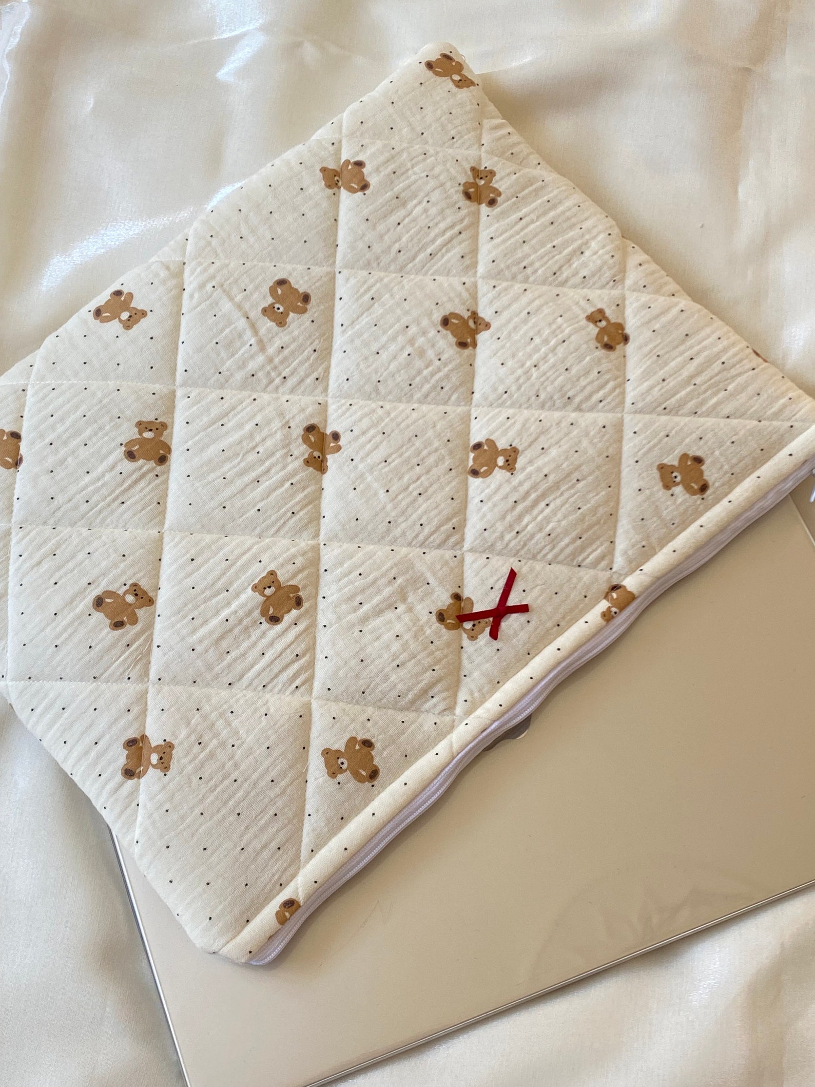 Teddy Laptop Sleeve, Aesthetic Laptop Case, Cute Laptop Bag, Quilted ...