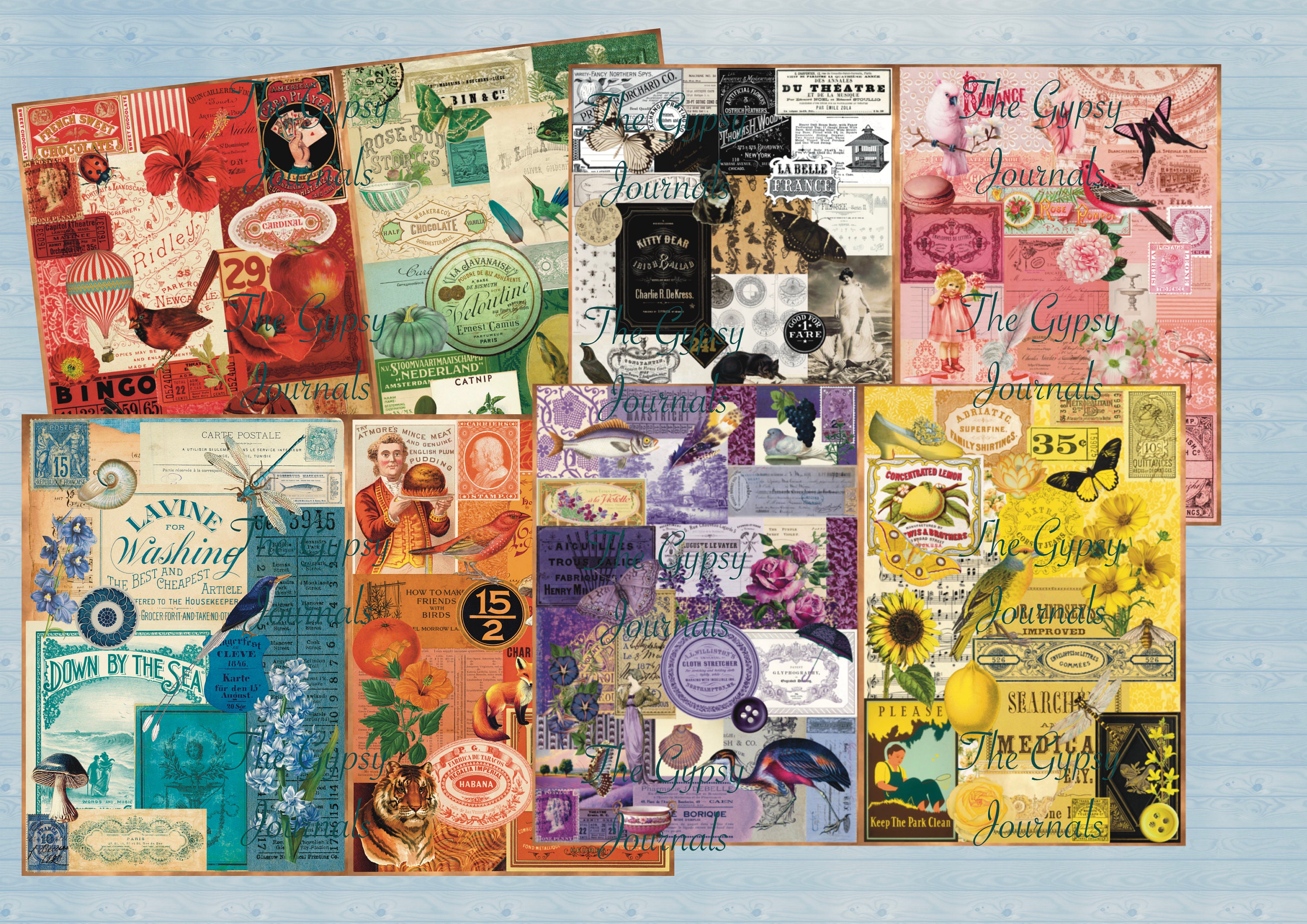 Colour Collage Sheets Journal Kit - Digital Master Boards | Journaling ...