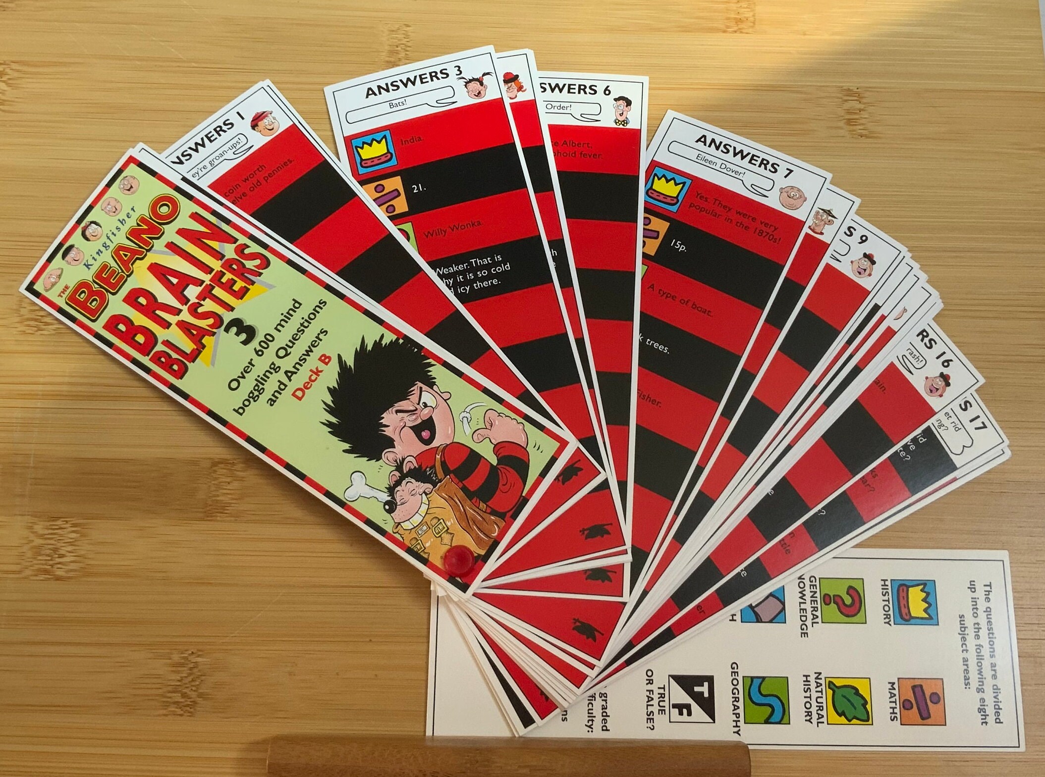 Vintage the Beano Brain Blaster 3 Two Decks of Over 600 Questions and ...