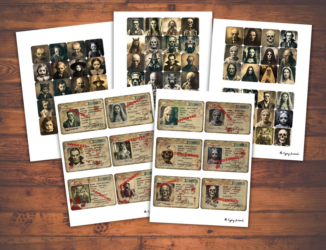 Creepy Grungy ID Cards: DIY Halloween Party Name Tags (digital PDF) - Etsy