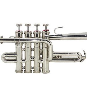 New Piccolo Trumpet Nickel Plated Valve Bb/a Free Hard Case & Mouth ...