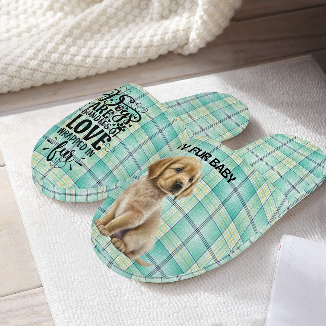 Golden Retriever Design Shoe Indoor Slide Slipper Cozy Footwear Bedroom ...