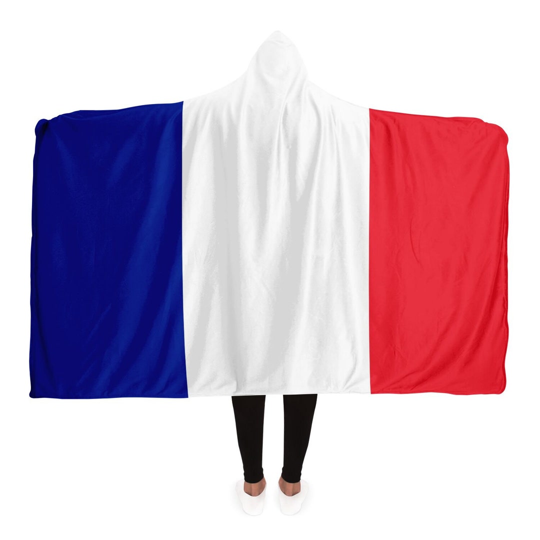 French Flag Hoodie Blanket Warm Cozy Blanket French Flag Soft Sherpa ...