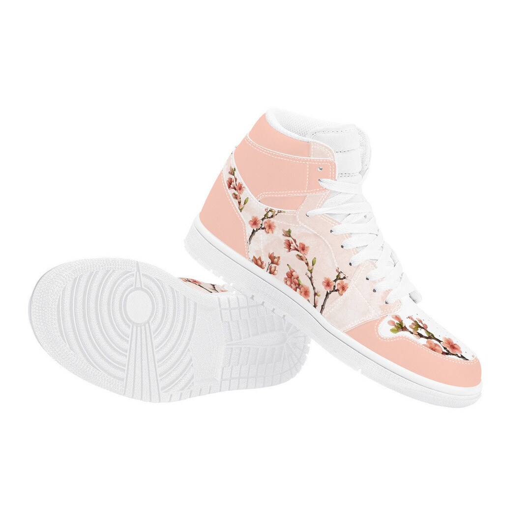 Pink Sakura High Top Sneaker Sakura Shoe Cute Pink Kicks High Top ...