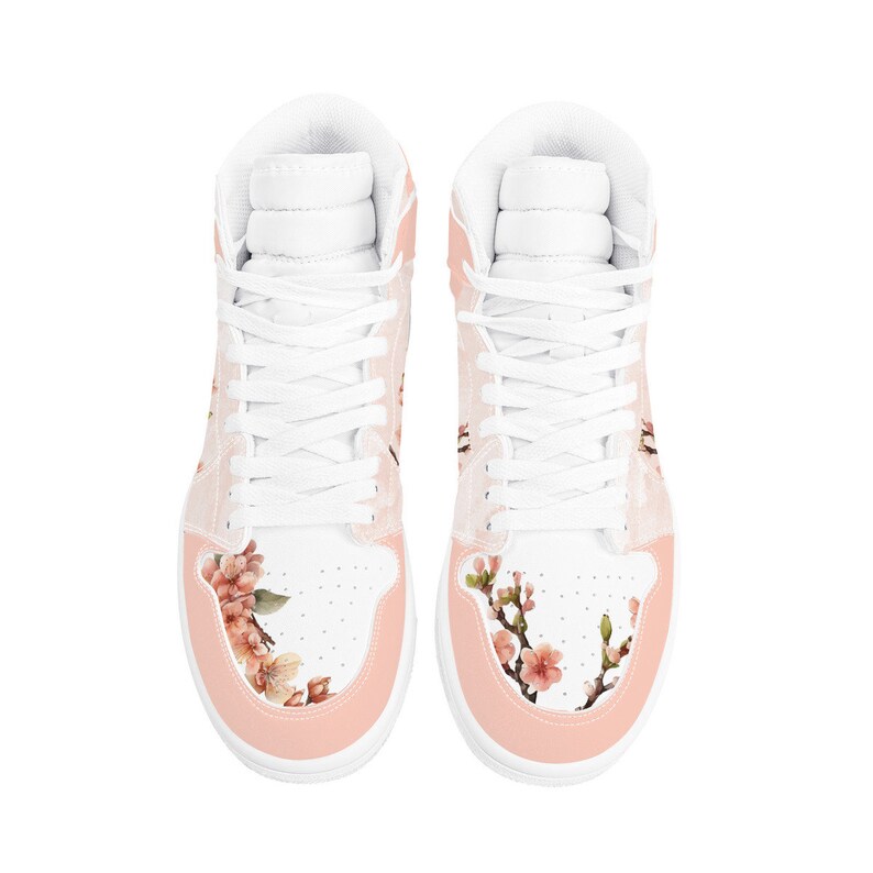Pink Sakura High Top Sneaker Sakura Shoe Cute Pink Kicks High - Etsy