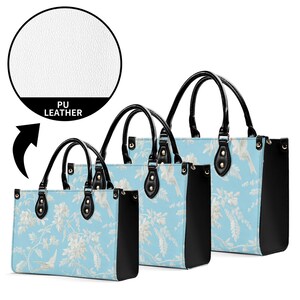 Baby Blue Handbag Blue Floral PU Leather Handbag Light Blue Crossbody ...