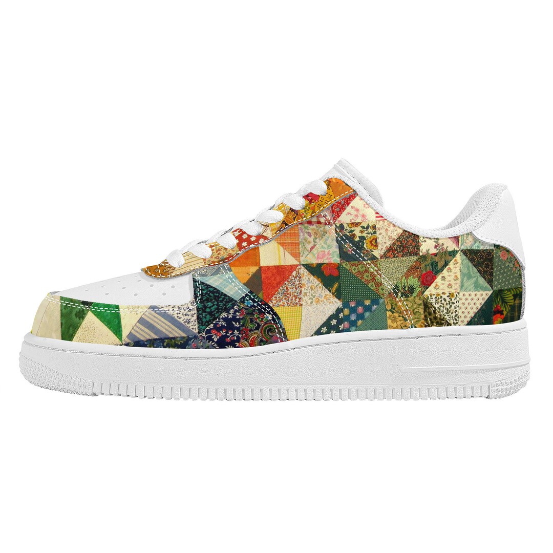 Colorful Triangle Quilted Shoes Sneakers Low Top Shoes - Etsy