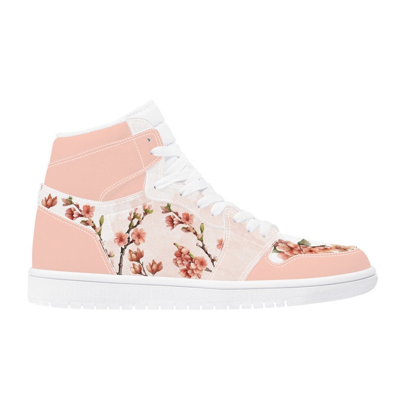 Pink Sakura High Top Sneaker Sakura Shoe Cute Pink Kicks High - Etsy