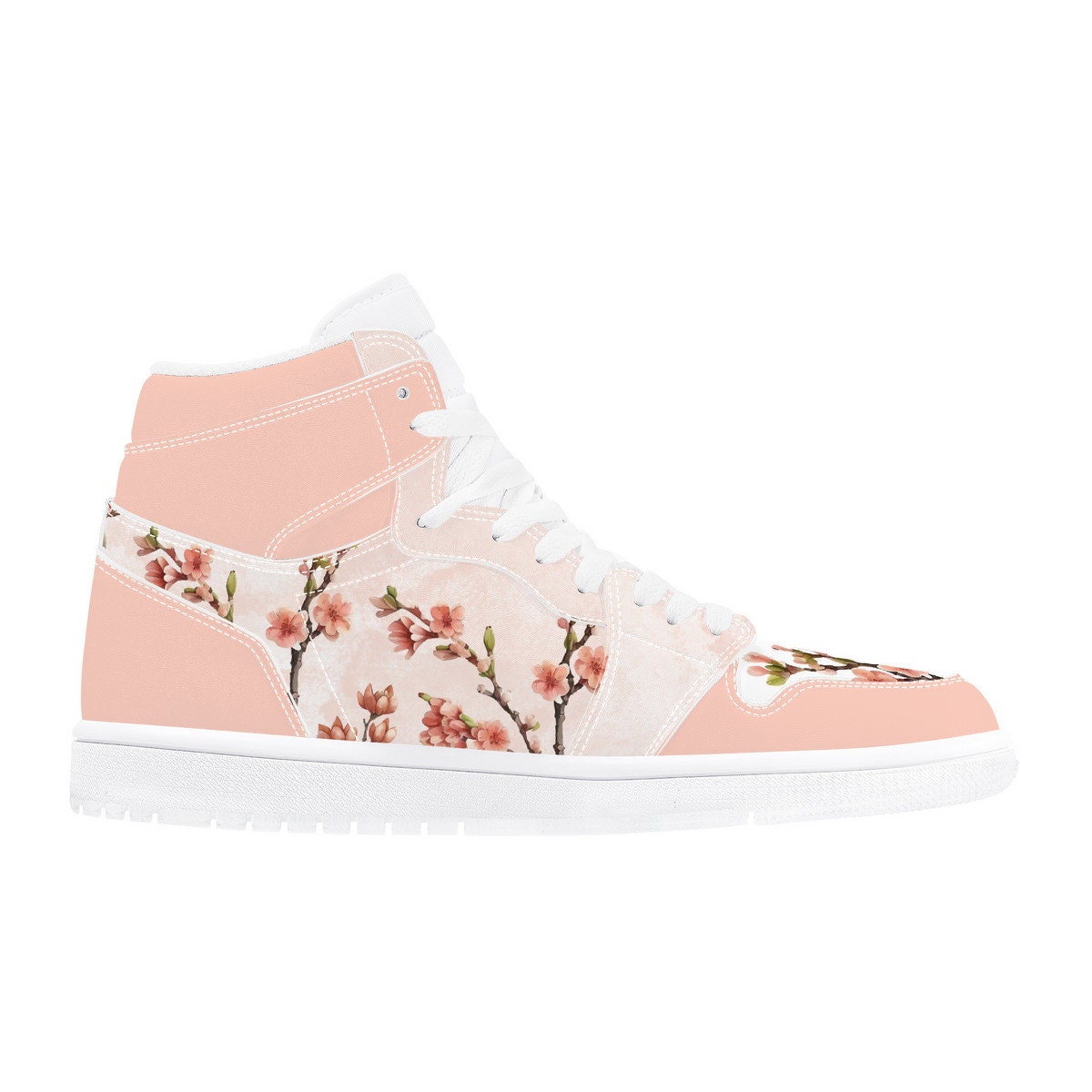 Pink Sakura High Top Sneaker Sakura Shoe Cute Pink Kicks High Top ...