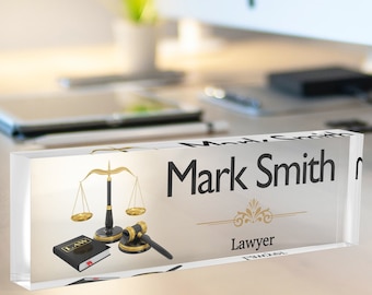 Lawyer Desk Name Plate, Personalized Name Plate for Attorney at Law ...