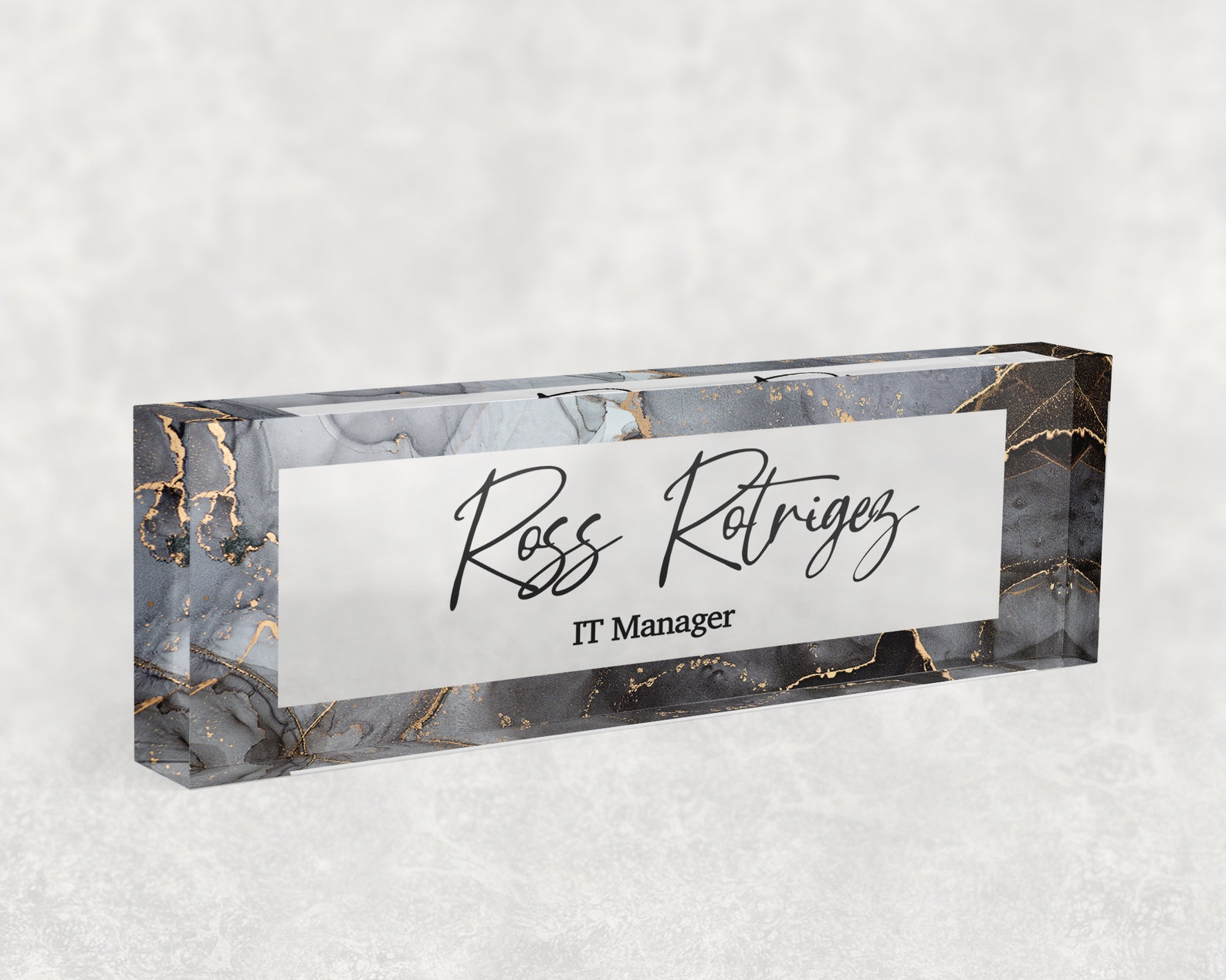 Desk Name Plate Marble Design Name Plate for Desk - Etsy