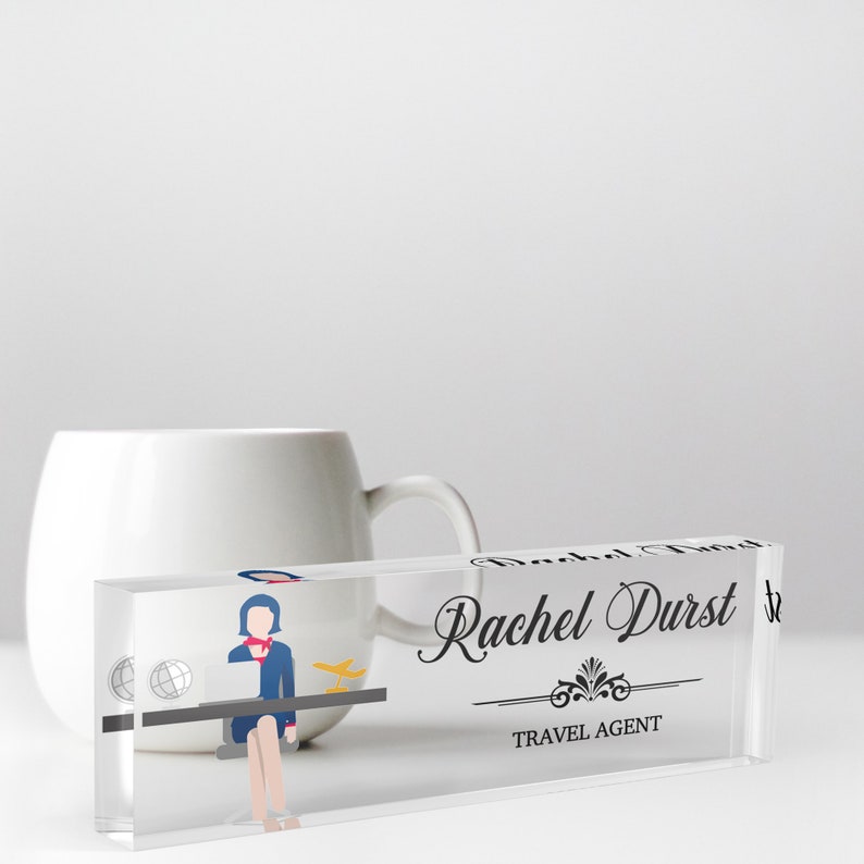 Travel Agent Desk Name Plate Name Plate for Desk - Etsy
