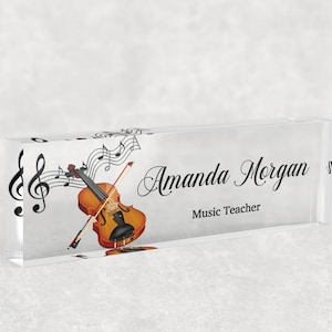 Music Teacher Name Plate, Personalized Gift for Musicians, Gift for ...