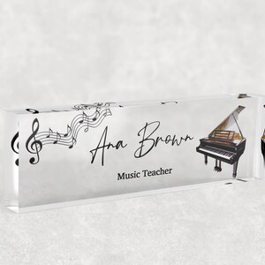 Music Teacher Name Plate, Personalized Gift for Musicians, Gift for ...