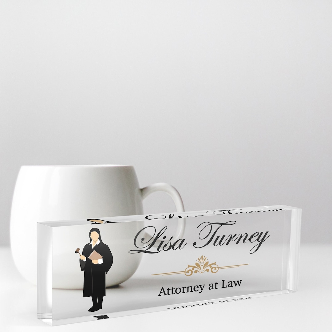 Lawyer Desk Name Plate, Personalized Name Plate for Attorney at Law ...