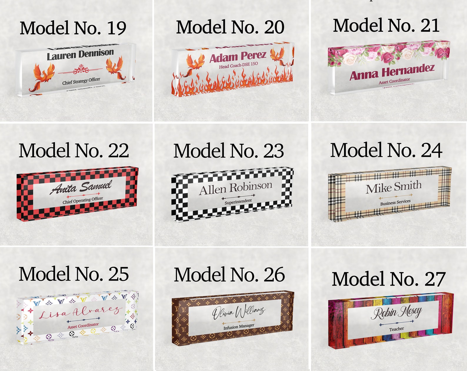 Desk Name Plate Marble Design Name Plate for Desk - Etsy