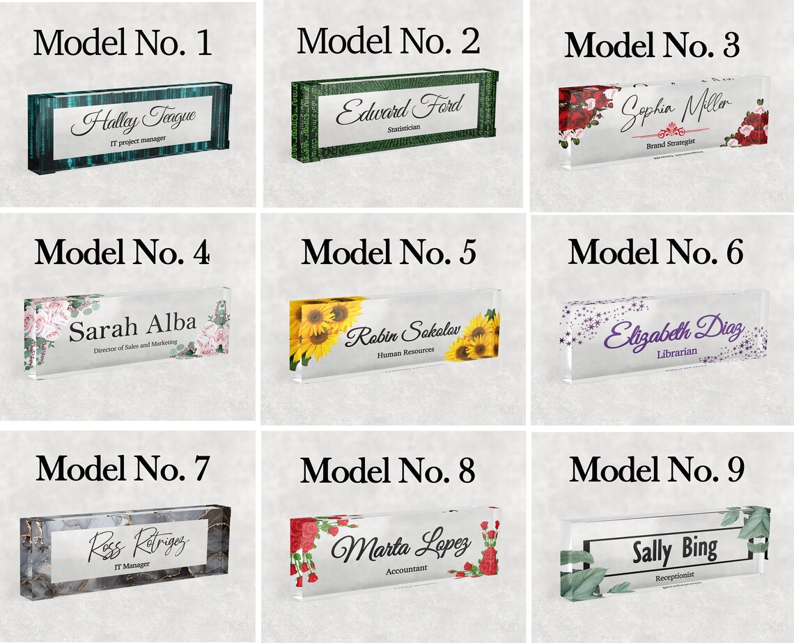 Desk Name Plate Acrylic Name Plate Personalized Business - Etsy