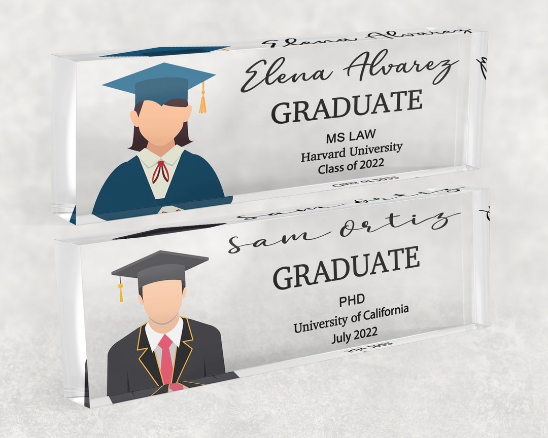Graduation Gift Award, Phd Plate for Desk, Graduation Plaque on Acrylic ...