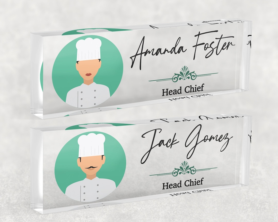 Chef Name Plate for Desk, Personalized Gift for Head Chefs and Cooks ...