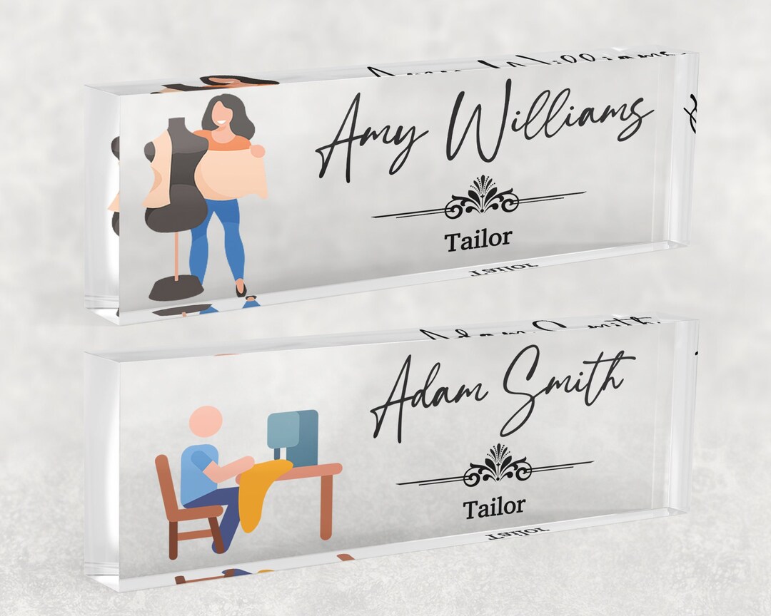 Tailor Name Plate for Desk, Personalized Gift for Tailors and Fashion ...