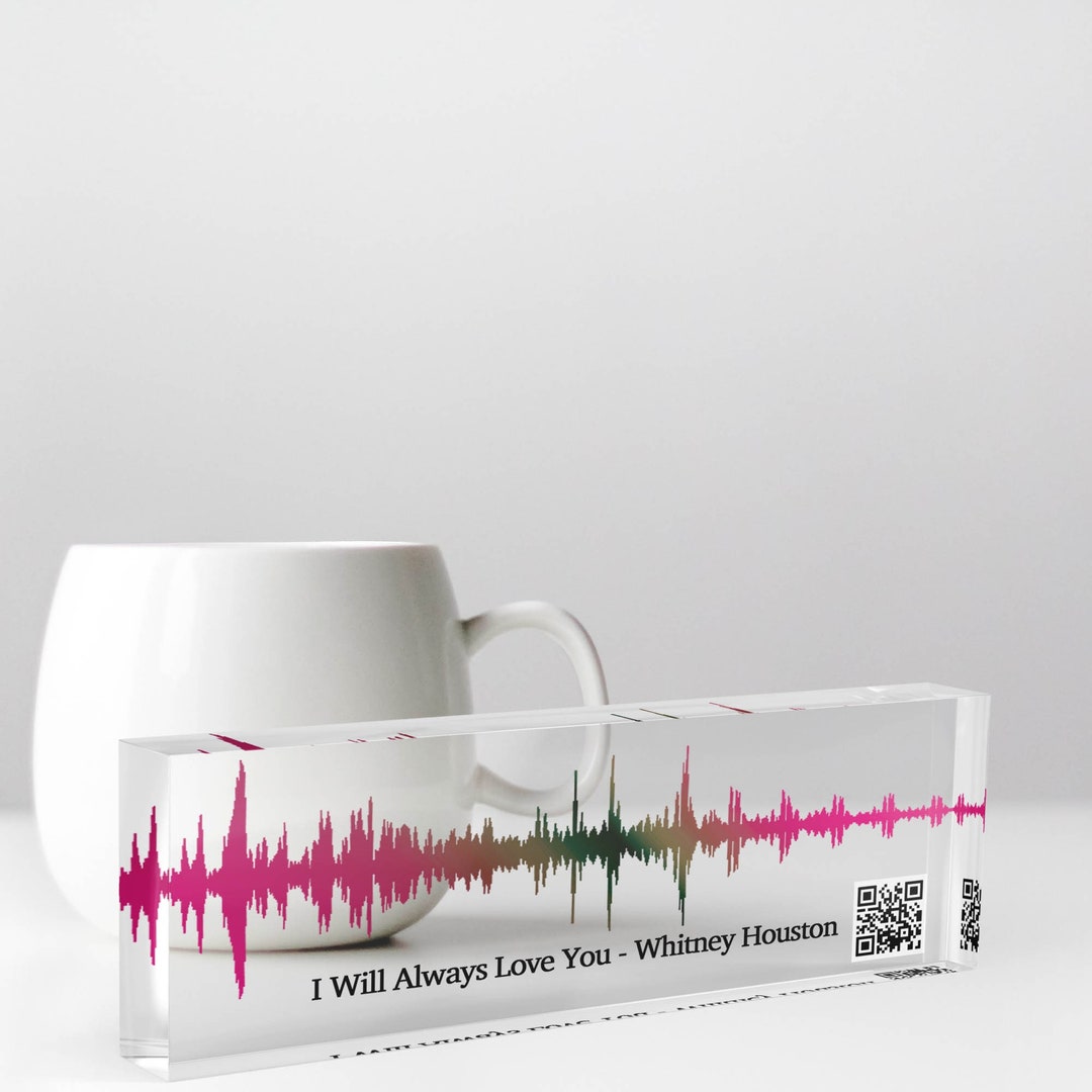 Soundwave Art With QR Code, Soundwave Print on Acrylic, Voice Record ...