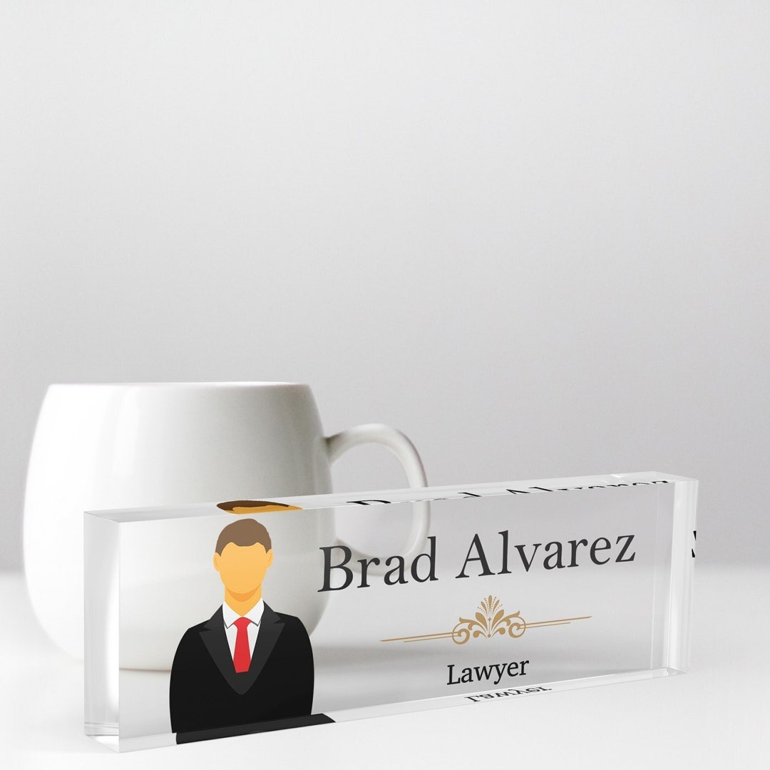 Lawyer Desk Name Plate, Personalized Name Plate for Attorney at Law ...