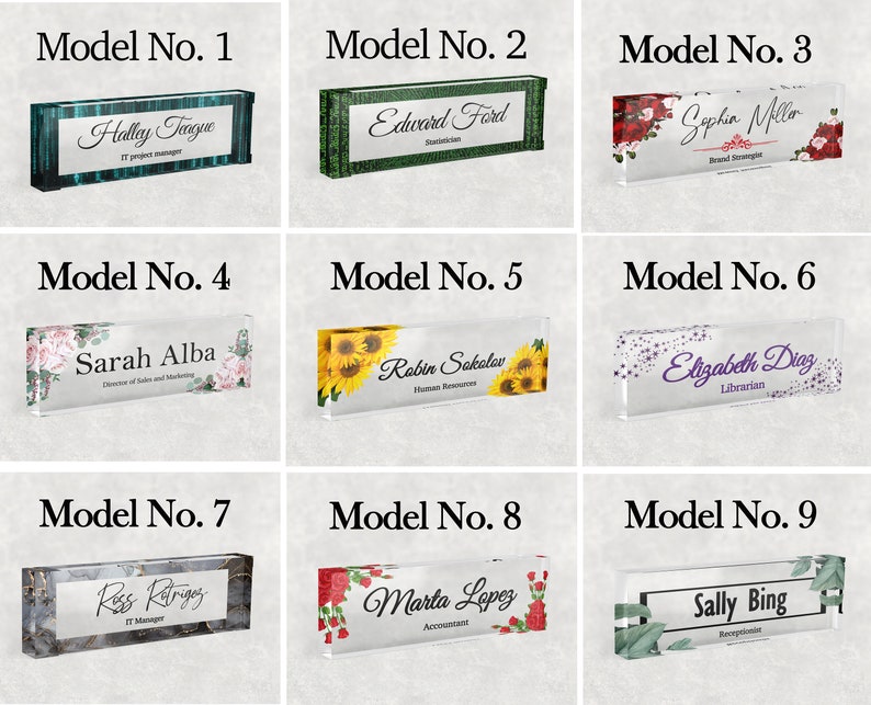 Desk Name Plate, Acrylic Name Plate for Desk, Personalized Business ...