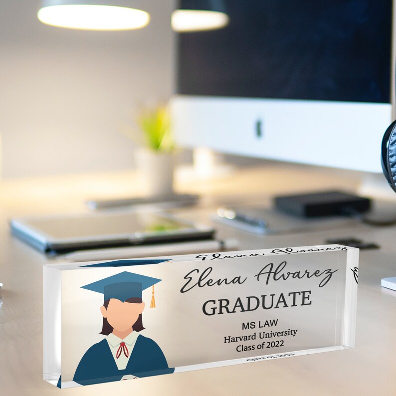 Graduation Gift Award, Phd Plate for Desk, Graduation Plaque on Acrylic ...
