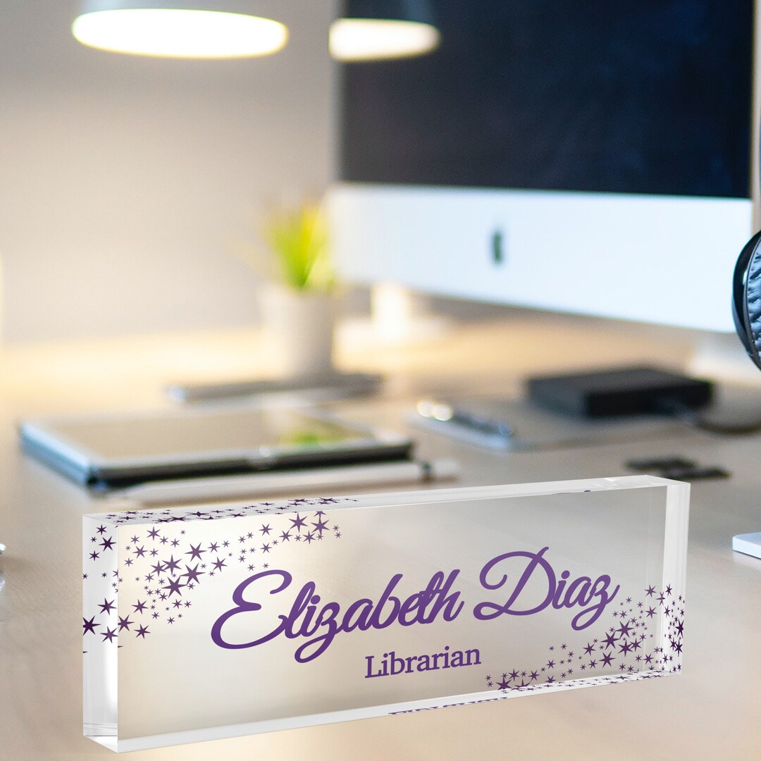 Desk Name Plate, Acrylic Name Plate, Personalized Business Gift for ...