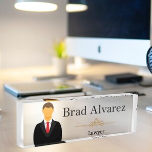 Lawyer Desk Name Plate, Personalized Name Plate for Attorney at Law ...