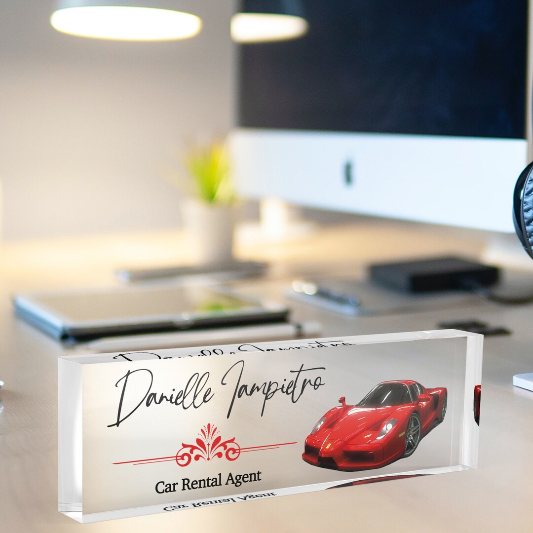 Ferrari Desk Name Plate for Car Agents, Name Plate for Desk, Gift for ...