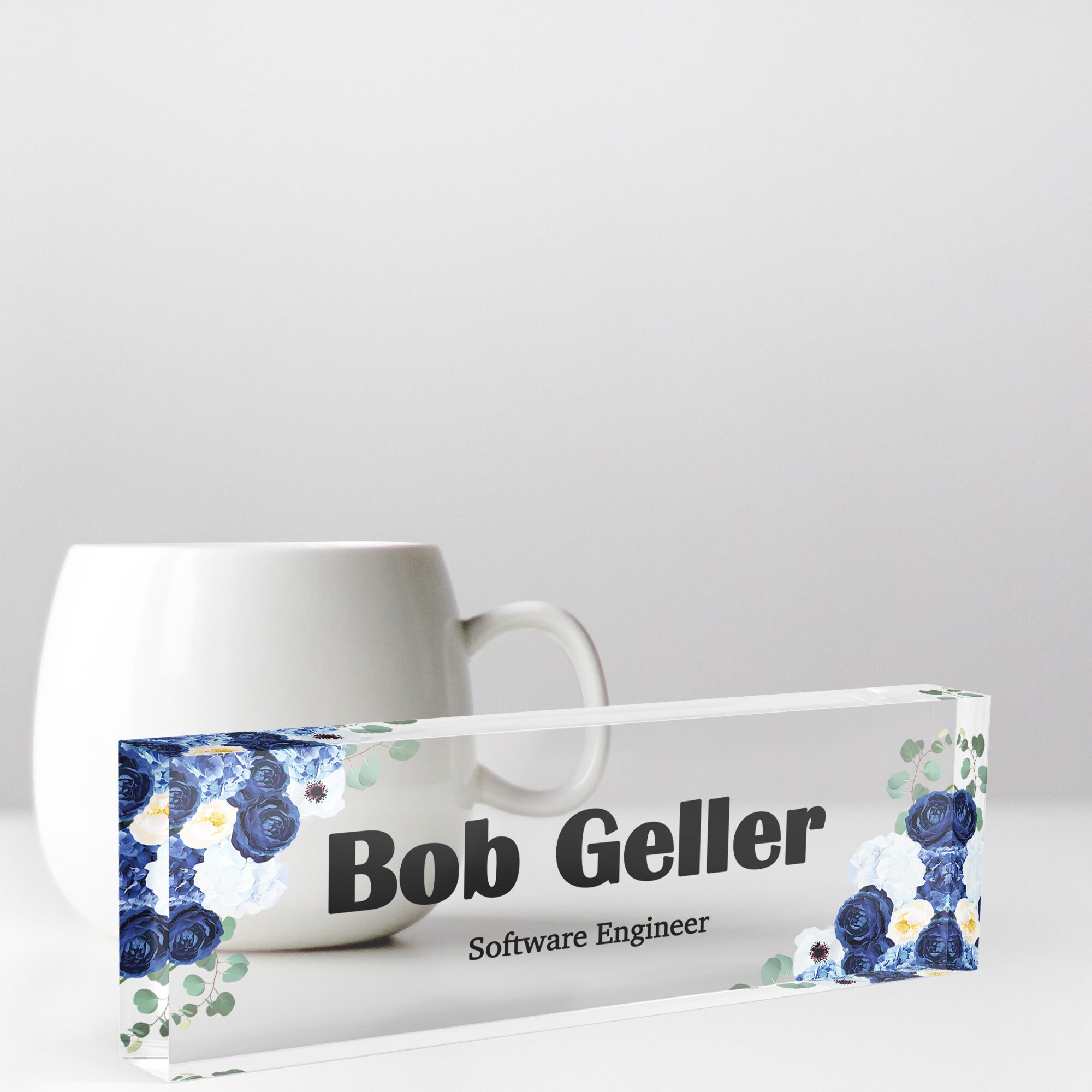 Desk Name Plate Acrylic Name Plate Personalized Business - Etsy