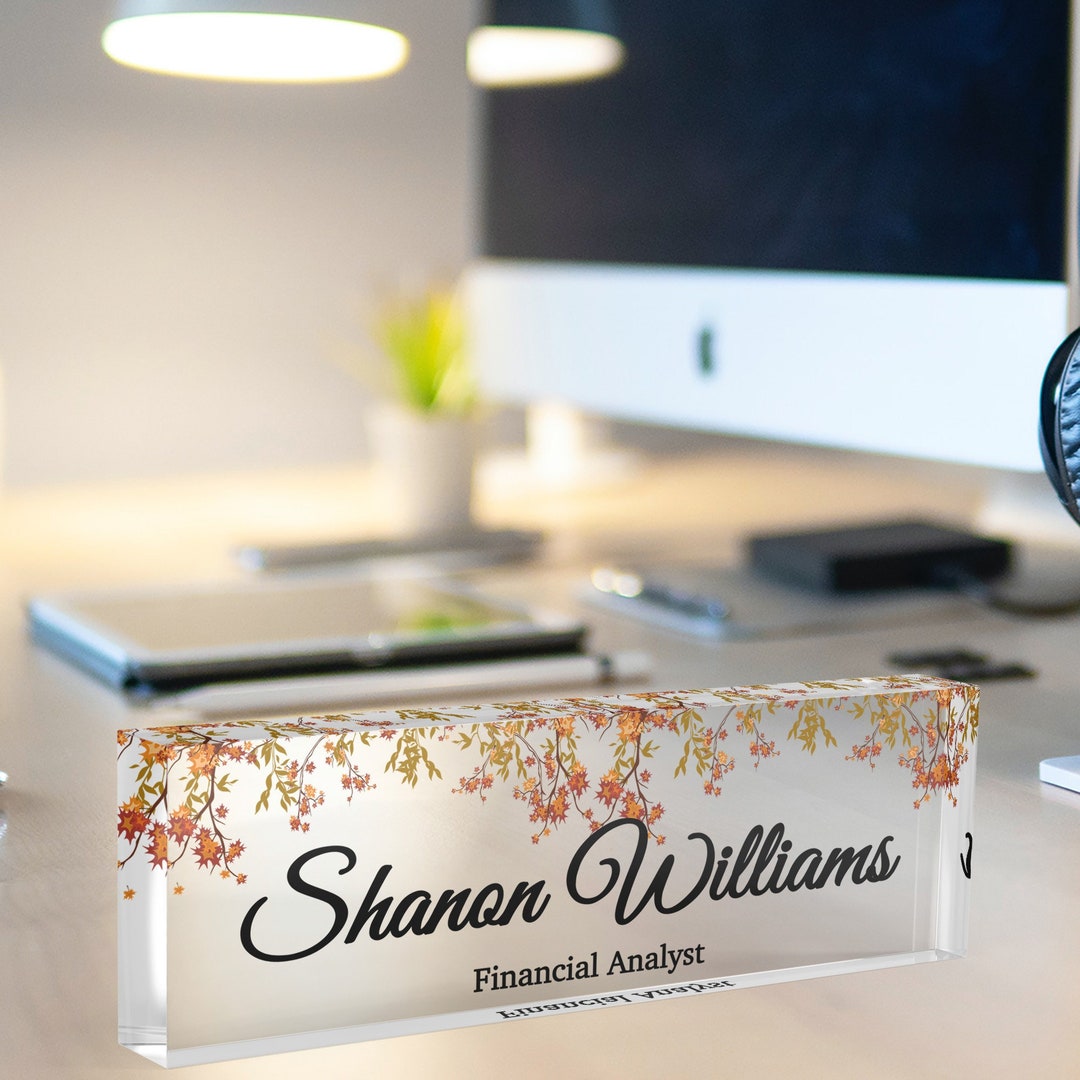 Desk Name Plate, Acrylic Name Plate, Personalized Business Gift ...