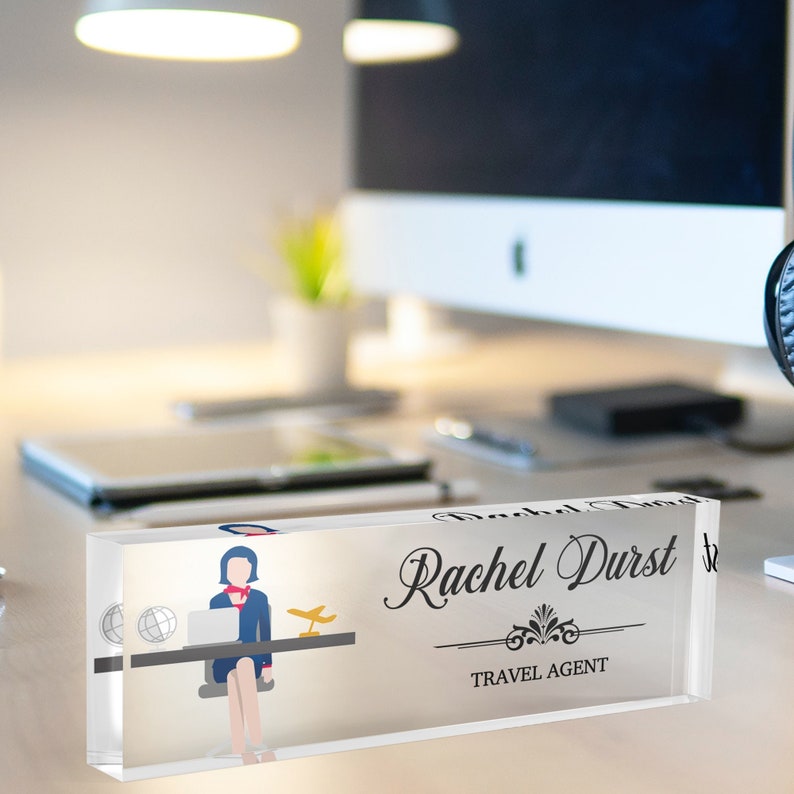 Travel Agent Desk Name Plate Name Plate for Desk - Etsy