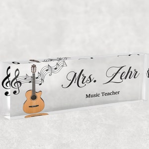 Music Teacher Name Plate, Personalized Gift for Musicians, Gift for ...