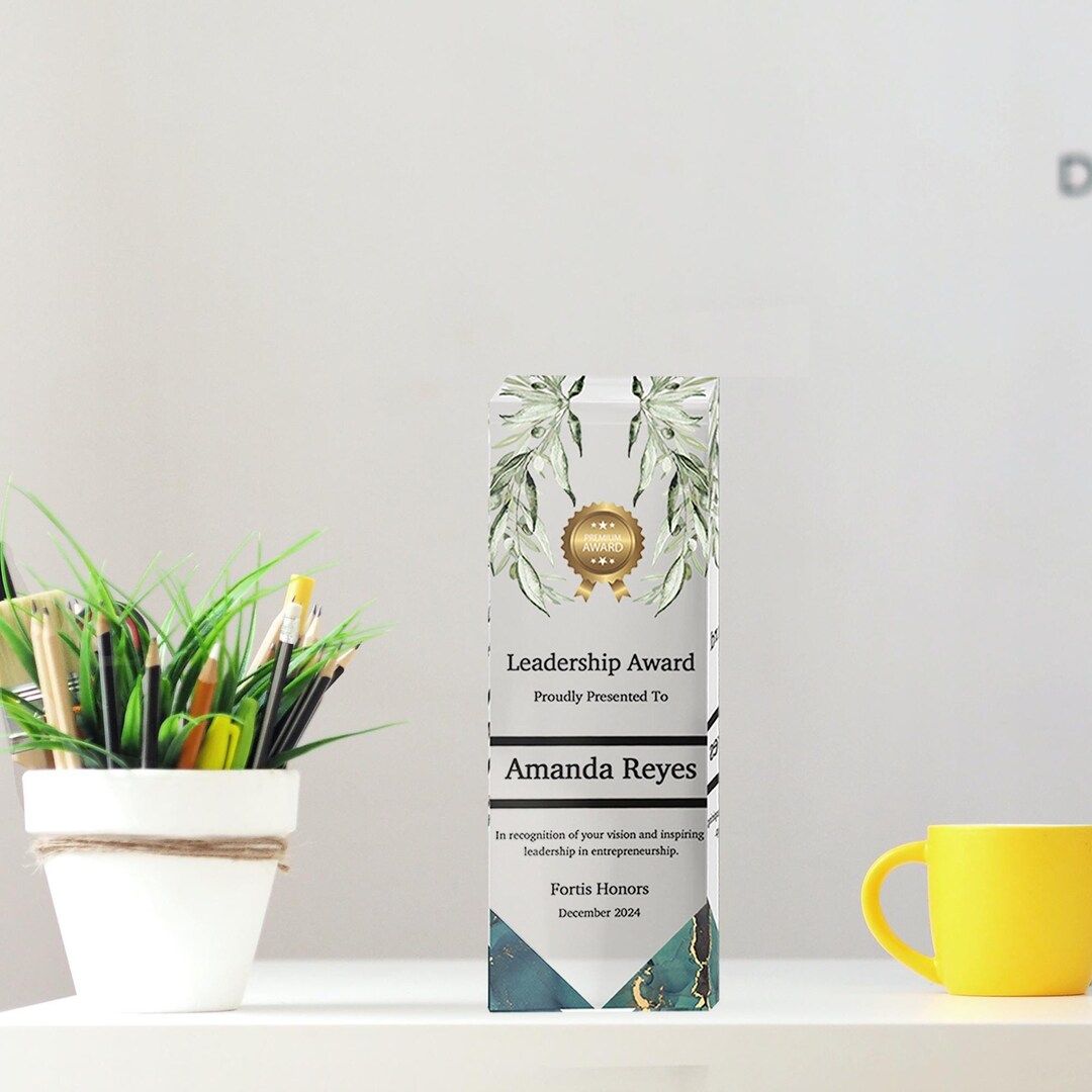 Custom Achievement Award, Acrylic Appreciation Award, Employee of the ...