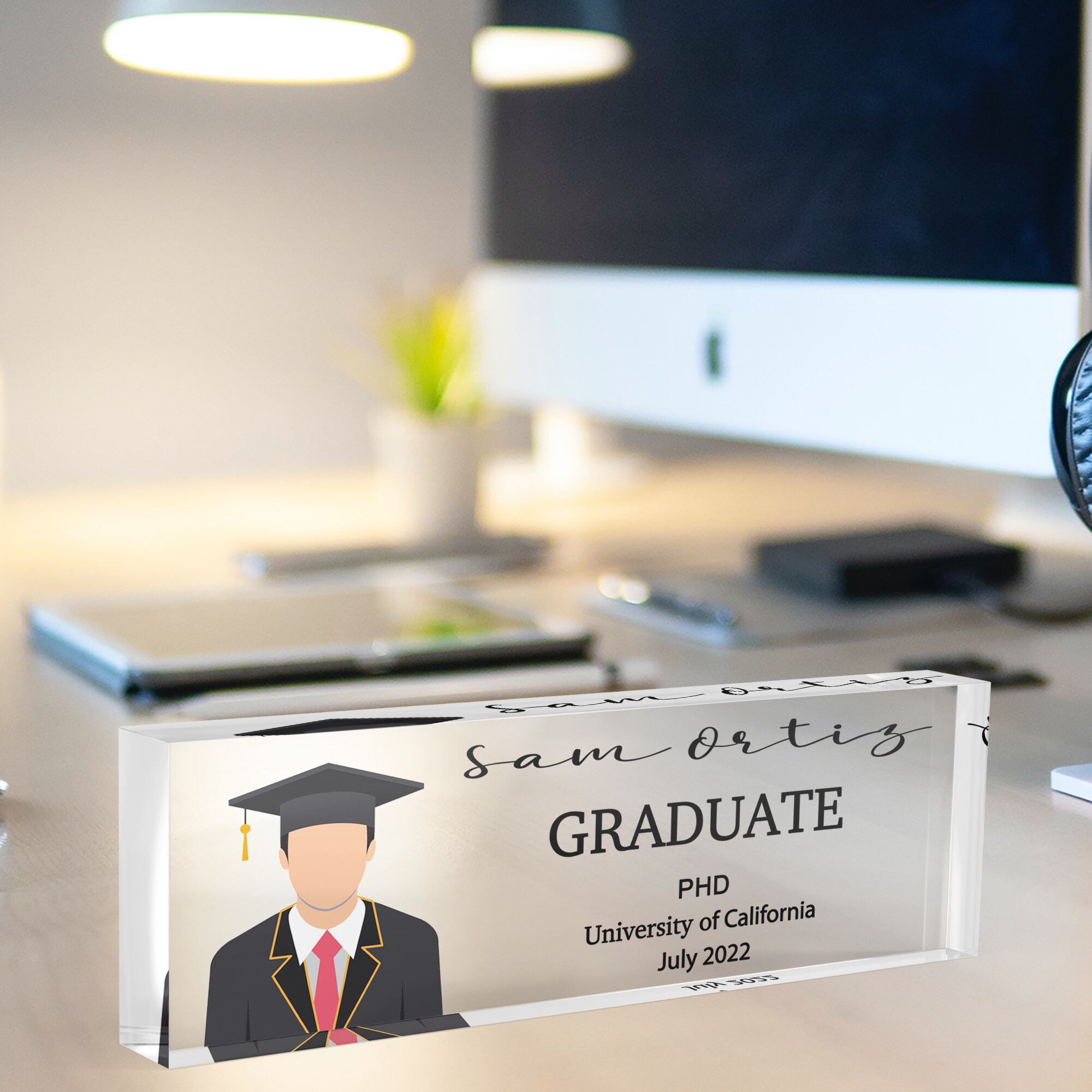 Graduation Gift Award, Phd Plate for Desk, Graduation Plaque on Acrylic ...