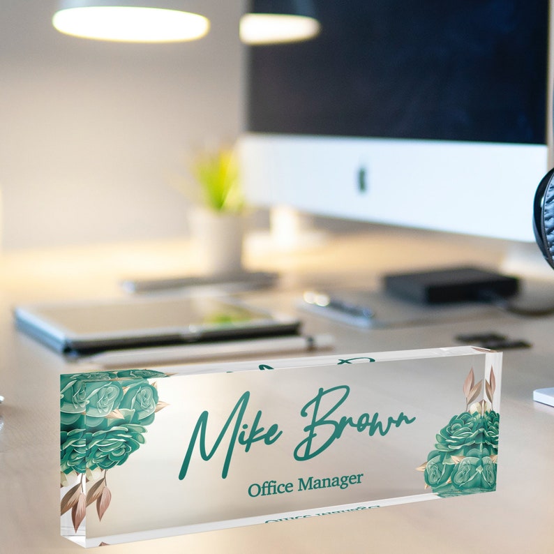 Desk Name Plate, Acrylic Name Plate, Personalized Business Gift for ...