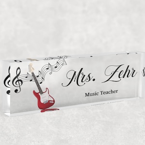 Music Teacher Name Plate, Personalized Gift for Musicians, Gift for ...