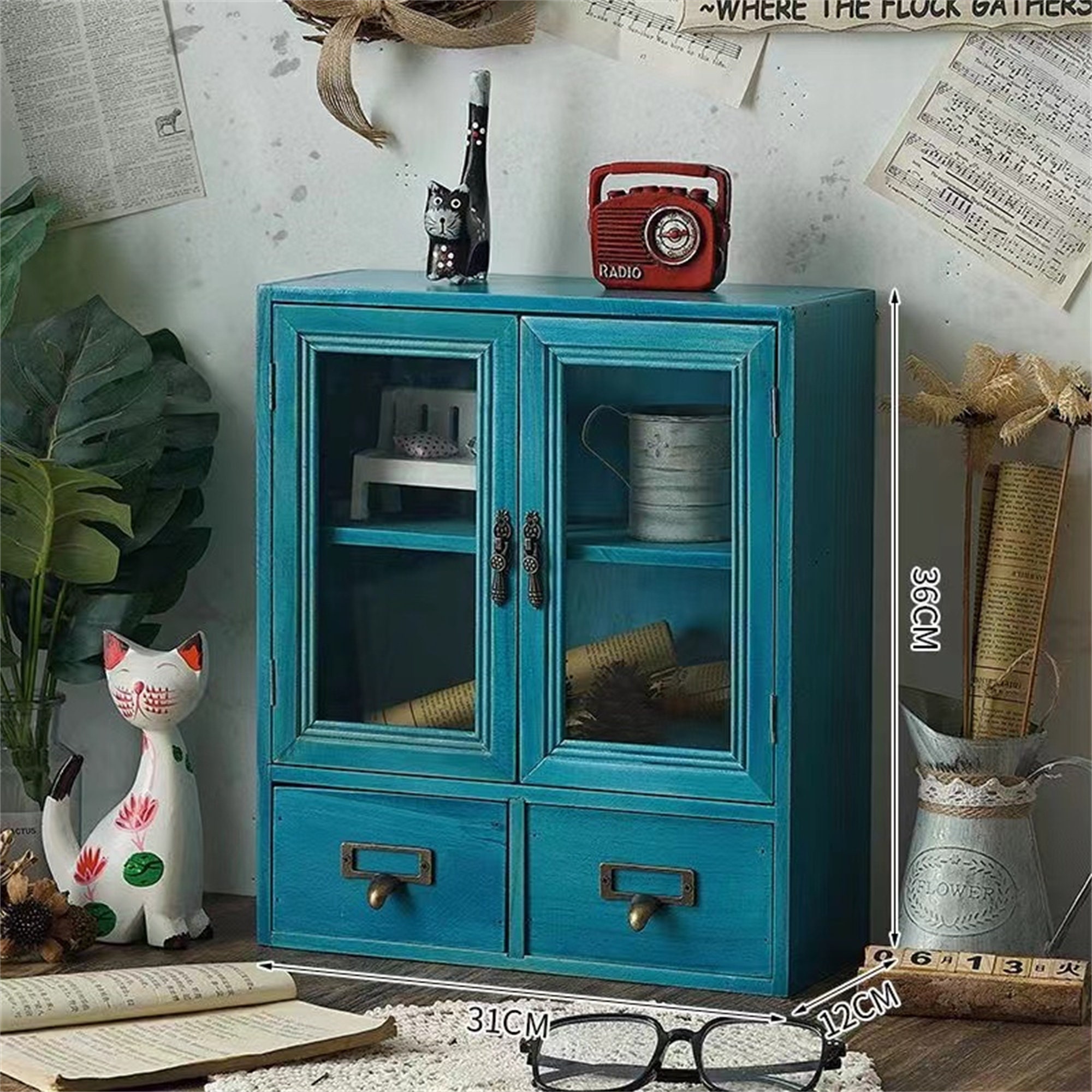 Storage Cabinet Dresser Shelf Desk Sundry Wooden Sorting Box Drawer ...