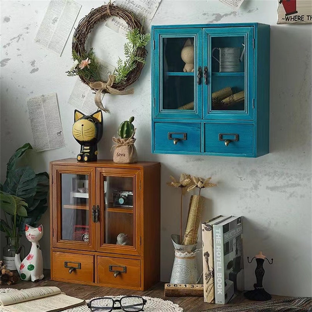 Storage Cabinet Dresser Shelf Desk Sundry Wooden Sorting Box Drawer ...