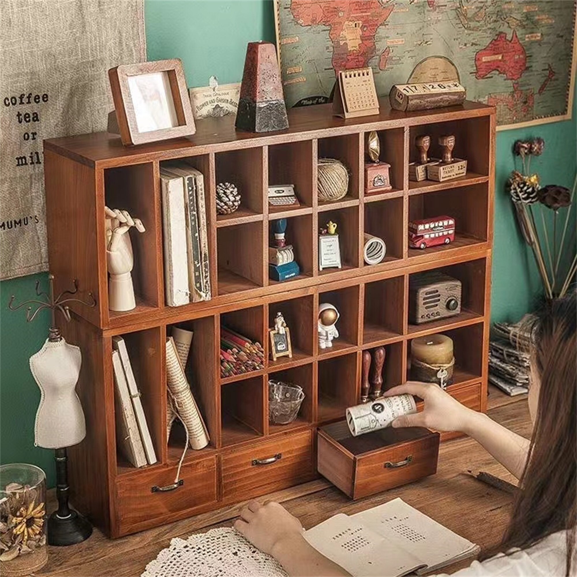 Student Dormitory Desktop Storage Box Wooden Stationery Ledger - Etsy