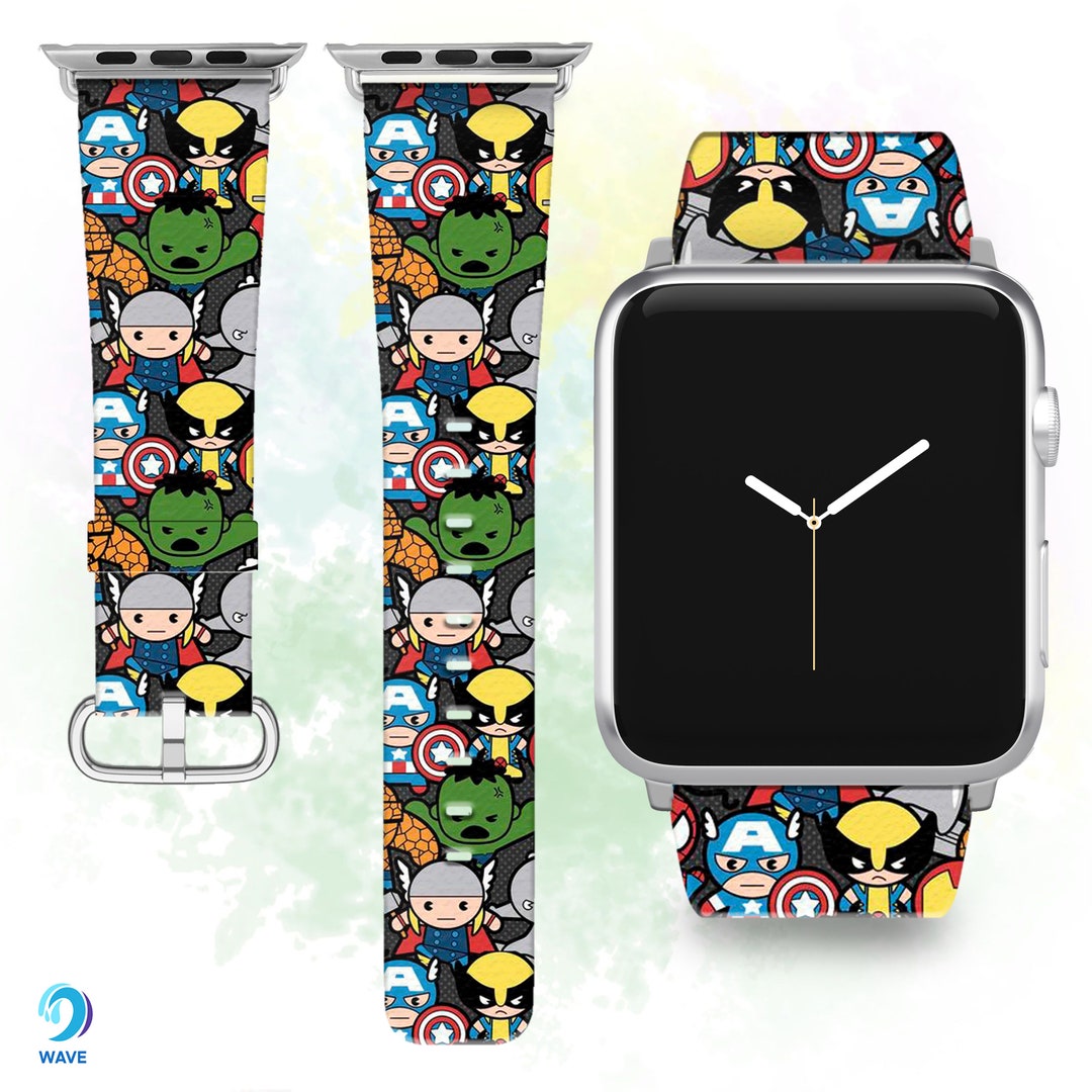 Avengers Apple Watch All Series 1 2 3 4 5 6 7 8 9 Band PU Leather Band ...