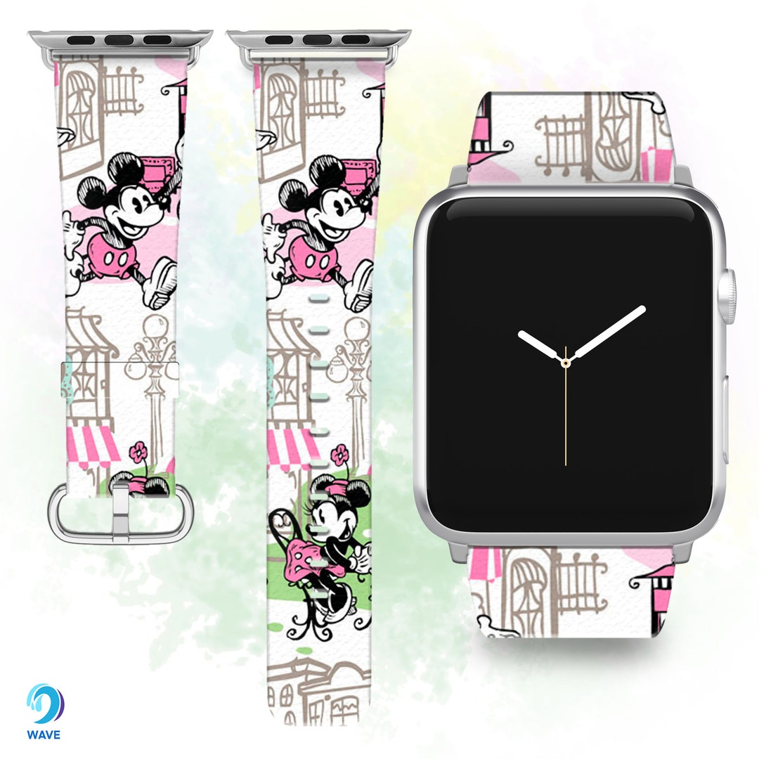 Mickey Mouse Apple Watch Ultra 2 Strap SE PU Leather Band Disney All ...